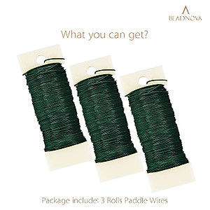 BEADNOVA Floral Wire 114 Yards Paddle Wire 22 Gauge Florist Wire Wreath Wire for Wreath Making Craft Floral Flower Arrangements Garland