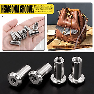 Mardatt 24 Pcs M6x70mm Silver Nickel Plated Hex Drive Socket Cap Bolts Assortment Kit with Hex Key Countersunk Screw Barrel Nuts Binding Screws for Crib Belt Buckle Cabinet Furniture Scrapbook