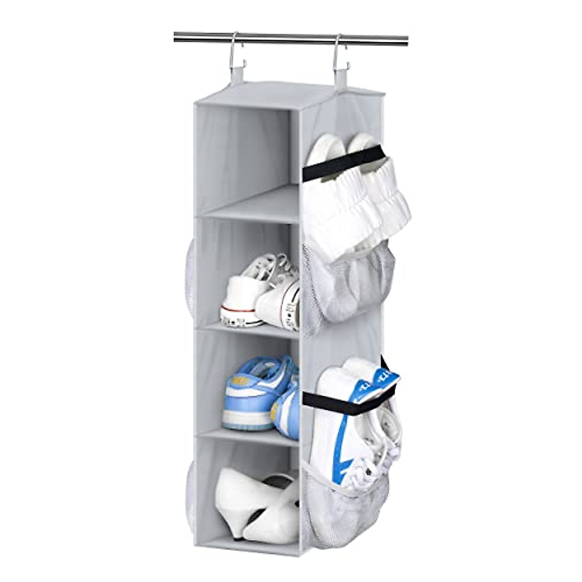 SLEEPING LAMB Short Hanging Shoe Organizer for Closet and 6 Shelves Jumbo Hanging Closet Organizer and Storage