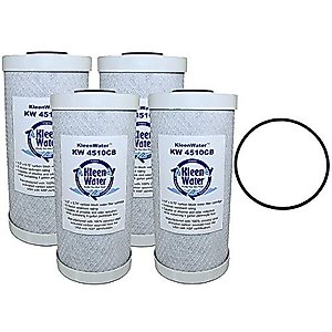 KleenWater KW4510CB Carbon Block Replacement Water Filter Cartridges, Set of 4, KleenWater PWFRG357 Wide Body Housing Replacement O-Ring, Qty 1