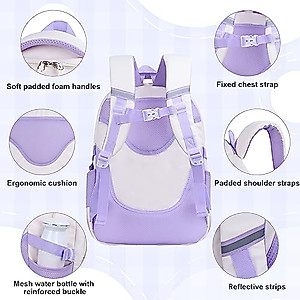 Mcaldume Cute Backpacks for Girls, Kawaii Backpack Aesthetic Backpack for Teen Girls, Cute Bookbag for Kids Elementary School Beige