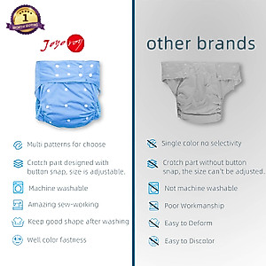 Joyo roy Reusable Diapers for Adults, 3 Adjustable Size Diaper, Waterproof, High Moisture Absorption, Resuable for Men Urinary Incontinence Products for Women