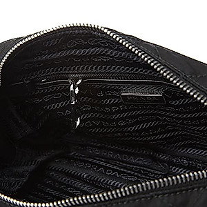 Prada Womens Bandoliera Black Tessuto Nylon Quilted Medium Crossbody Bag