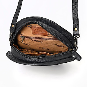 Merbaa Western Canteen Round Bag Luxurious Cowhide Leather Messenger Bag for Women - Your Ultimate Style Companion for Every Occasion