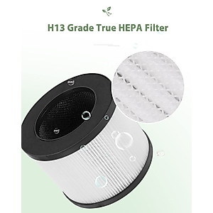 2-Pack Replacement Filter for Air Purifier, 3 in 1 with Pre-filter, H13 True HEPA Filter & Activated Carbon Filter