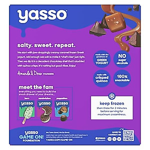 Yasso Frozen Greek Yogurt Bars Sea Salt Caramel Chocolate Crunch Bars 4 Count for a ridiculously creamy frozen snack made with the goodness of greek yogurt 2.65fl oz