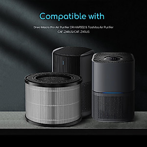 GoKBNY 2-Pack True HEPA Replacement Filter Compatible with Dreo Macro Pro Purifier DR-HAP002 and Toshiba Purifier CAF-Z40US/CAF-Z45US, 3-in-1 Design Filters - Classic Basics