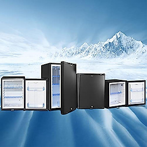 SMETA Mini Fridge with Lock for Bedroom Quiet Lockable No Noise Absorption Mini Refrigerator 12V/110V Compact Portable DC Locking Refrigerator for Office Van Medication Storage Dorm, 1.0 Cu.Ft, Black