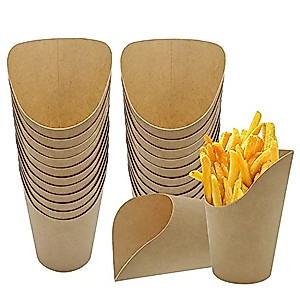 50 Pcs 14 Ounce French Fries Box, Disposable French Fries Cups for Baking Cakes Popcorn Ice Cream