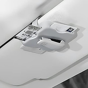 Moly Magnolia Sunglasses Holder for Car, ABS Plastic Eyeglasses Hanger Clip, Slots Visor Clip for Vehicle Accessories Storage Ticket Card Mounter, Suitable for SUV Pickup Truck All Models (Gray)