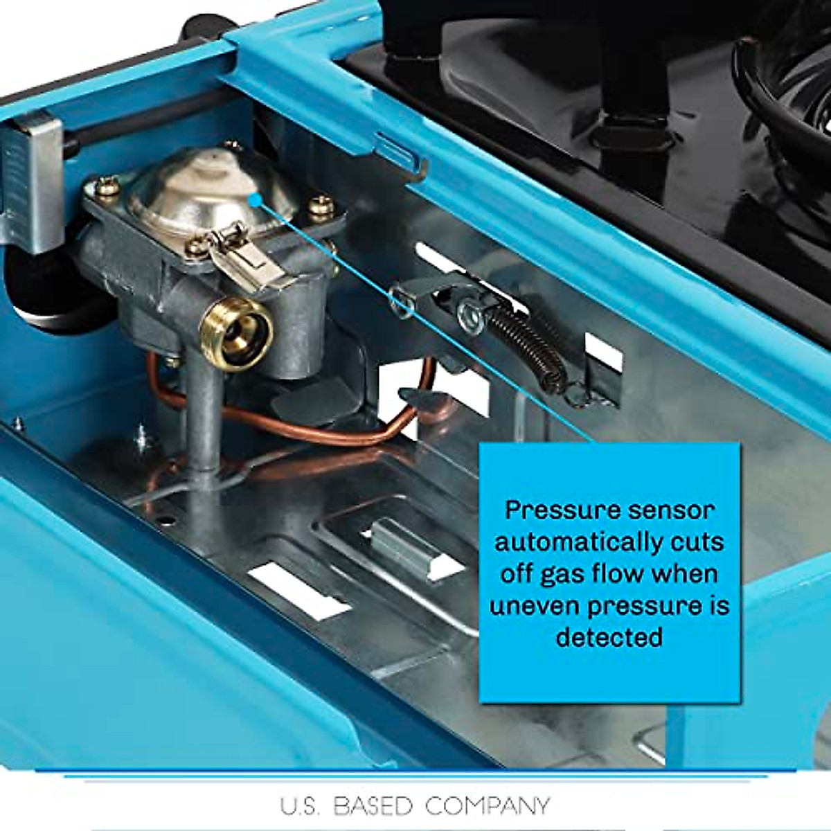 Lot45 Portable Camping Stove Propane or Butane 8000 BTU - 1 Single Burner Camping Stove with Carrying Case - Gas Cooking Tabletop Propane and Butane Dual Fuel Portable Stove for Indoor or Outdoor Use