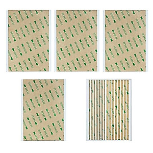 HIKIYEAT Double Sided Tape,Clear Adhesive Tape,Heavy Duty Thin Transfer Tape,Sticky,Waterproof,5 Sheet(Strips,Sheet) for Repair Cell Phone,DIY,Home,Automotive Deco