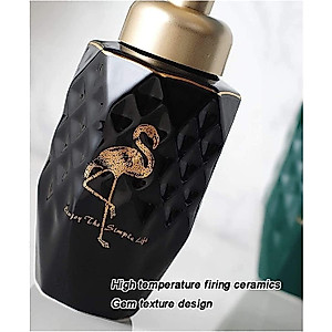Bottles Bottle Black Ceramics Soap Dispenser Foaming Soap Dispenser with Pump for Kitchen Or Bathroom Counter-top Dispenser Holder