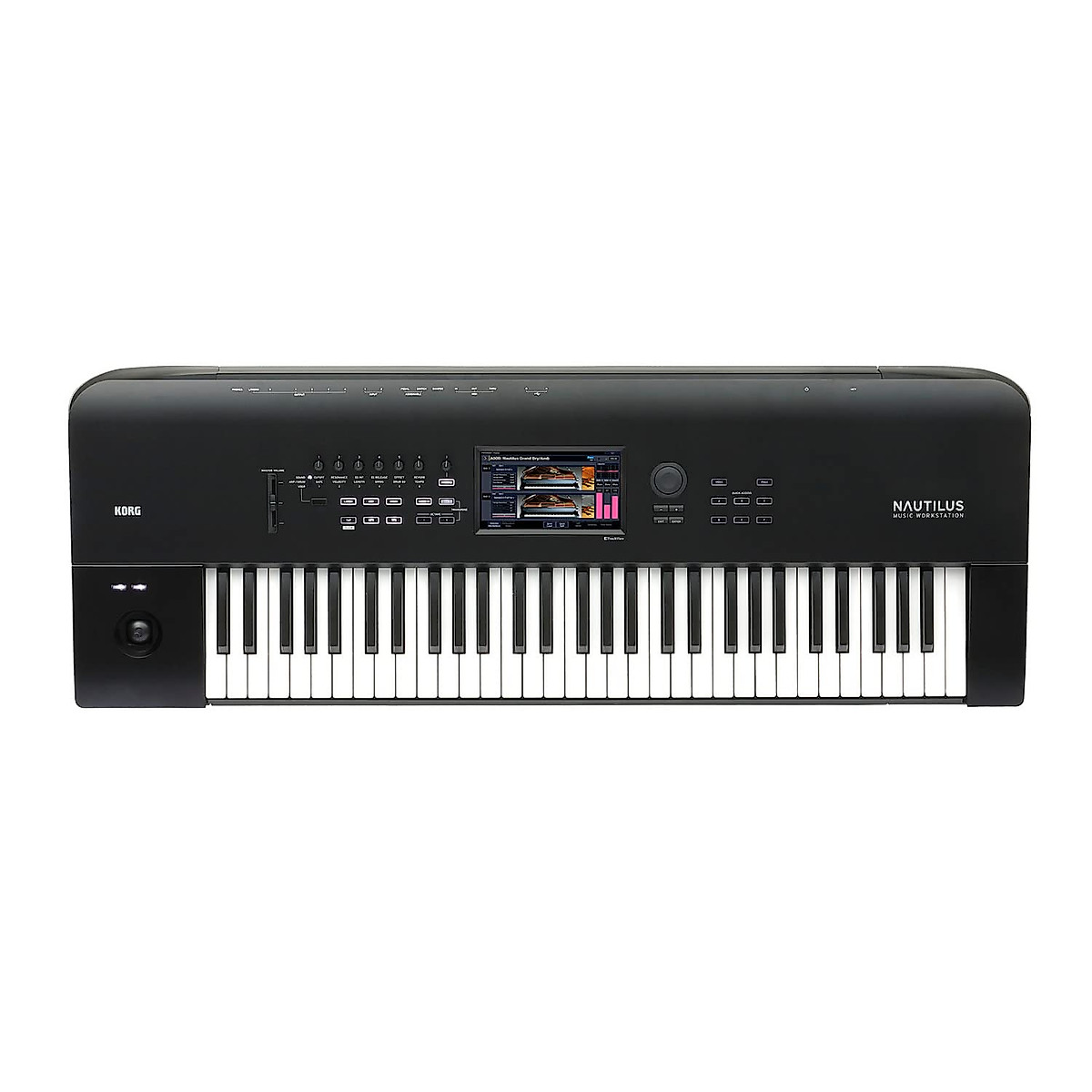 Korg NAUTILUS 61-Key Workstation Synthesizer Bundle with Keyboard Stand and 6-Feet TRS Cable (2-Pack) (4 Items)