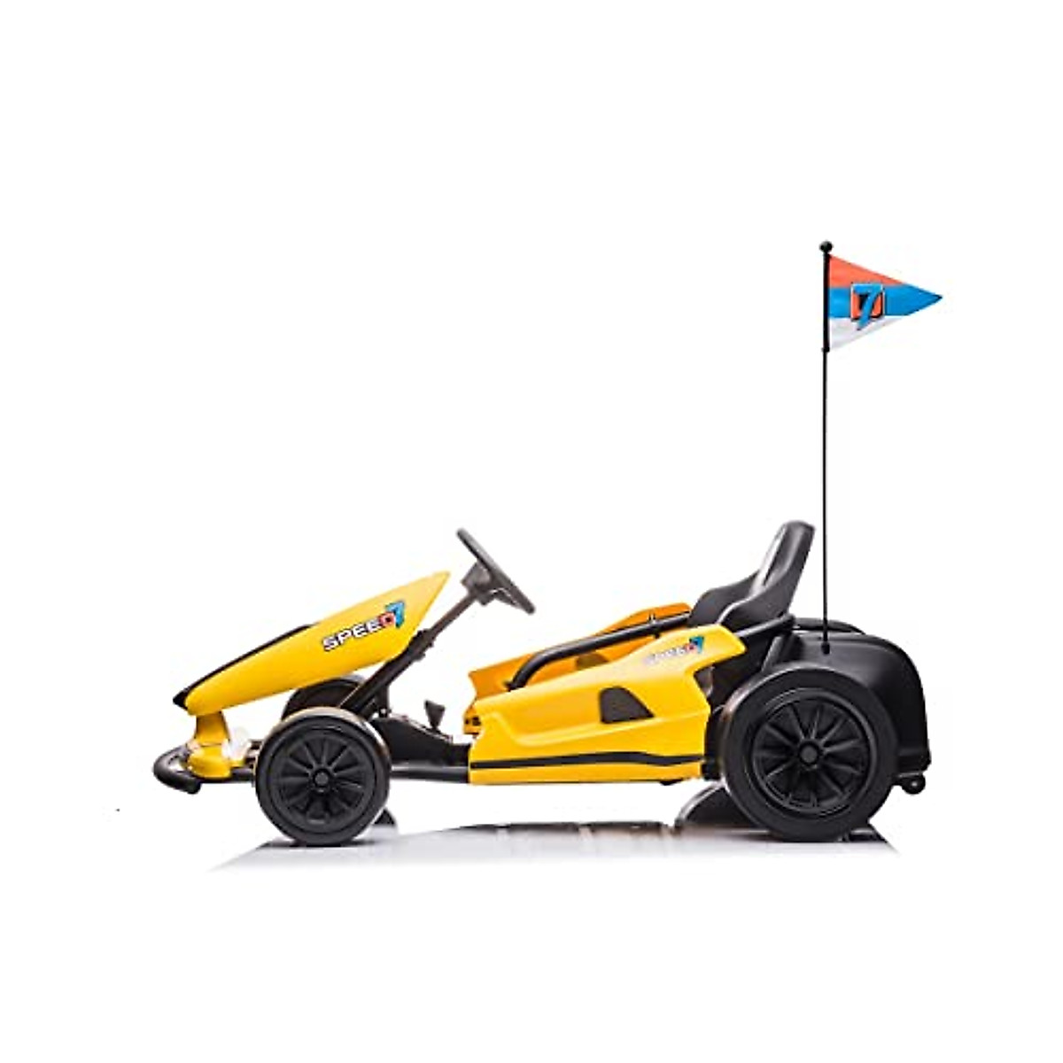 Freddo Toys GoKart Drifter 24V Battery Operated 1 Seater Car for Kids with Bluetooth LED Lights, MP3 Music and Leather Seats Outdoor Drift Car for Boys and Girls