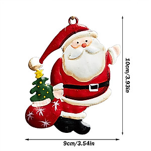 QAZIUY Christmas Ornaments Set Holiday Xmas Christmas Tree Ornament Decorations Santa Snowman Pendant Hand-Painted Decoration American Retro Christmas Tree Decoration for Home Holiday Party New Year