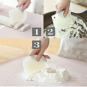 10 Pcs Trapezoidal Dough Scrapers, Hard Plastic Cutters, Food-safe Plastic Dough Cutter, Bench Scraper with Small Hole, Multipurpose Kitchen Gadgets Food Scrapers for Baking Pasta Pastry Pizza Cake