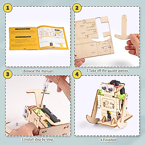 10 in 1 STEM Building Kits for Kids Age 8-12, Wood Crafts for Boys and Girls Age 6-8, 3D Wooden Puzzles Woodworking Robot Model Stem Projects for 6 7 8 9 10 11 12 Years Old