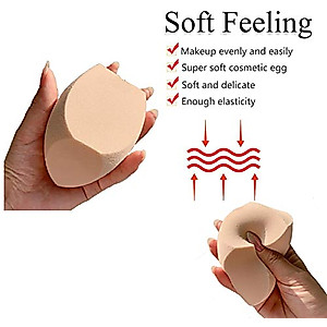 Makeup Sponge Blender & Holder, BIG & SOFT Beauty Makeup Blender Puff Foundation Sponges Set, Applicator Beauty Blending Blenders & Sponge Holder, Concealer Sponge for Liquid Powder Sunscreen (A SET)