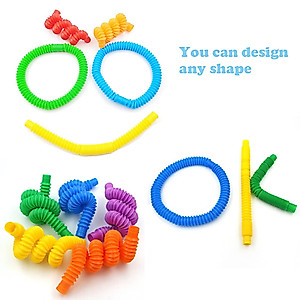 72PACK Pop Tubes, Pop Tube Sensory Fidget Toy Fidget Tubes for Children and Aldult Stress Anxiety Relief Toy DIY Learning Educational Toys for Kids