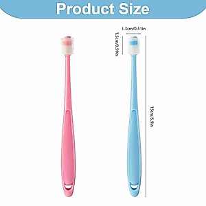 2 Pcs Small Dog Toothbrush Cat Tooth Brush 360 Degree Soft Silicone Pet Toothbrush Tiny Toothbrush Cat Dental Care Puppy Dogs Pet Tooth Cleaning Kit Deep Clean for Small Dog & Cat (Pink+Blue)