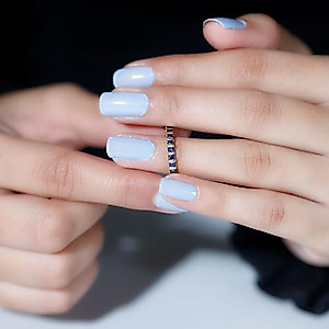 Rosec Jewels Certified Sapphire Half Eternity Band, AAA Quality, Natural Blue Sapphire Princess Cut Wedding Ring - Ready to Gift, 14K Yellow Gold, Size:US 10.00