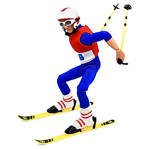 Click N' Play CNP30602 Sports & Adventure Skiing 12"" Action Figure Play Set with Accessories, 12 inches, Brown/A