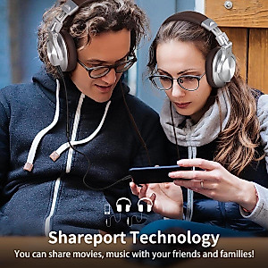 OneOdio A71 Hi-Res Studio Recording Headphones - Wired Over Ear Headphones with SharePort, Monitoring & Mixing Foldable Headphones with Stereo Sound (Silver)