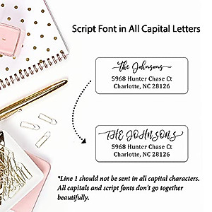 Personalized Return Address Labels Simple - Set of 240 Elegant Custom Mailing Labels for Envelopes, Self Adhesive Flat Sheet Rectangle Personalized Name Stickers (White)