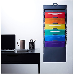 Amazon Basics Hanging 6 Pocket File Folders - Multicolor