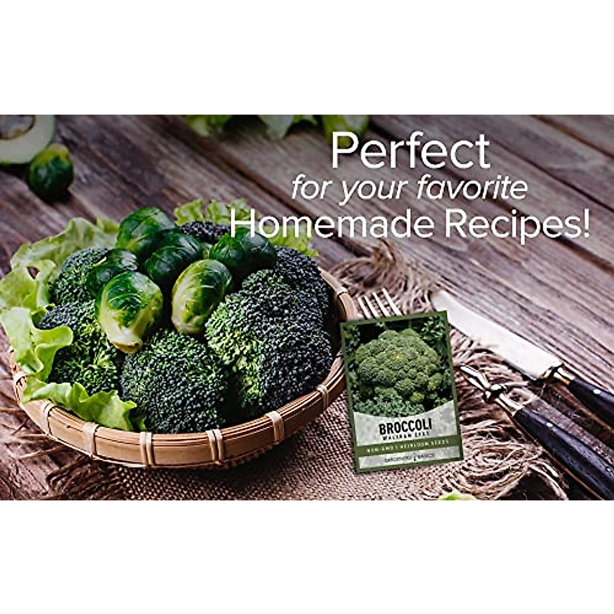 Broccoli Seeds for Planting is A Great Heirloom, Non-GMO Vegetable Variety- 1 Gram Seeds Great for Outdoor Spring, Winter, and Fall Gardening by Gardeners Basics