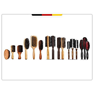 SHASH Everyday 100% Boar Bristle Hair Brush - Made in Germany | Suitable For Thin To Normal Hair, Firm, and Naturally Conditioning | Enhance Texture, Exfoliate, and Stimulate the Scalp