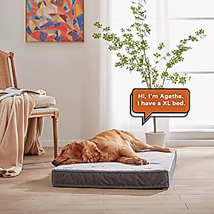 WATANIYA PET Memory Foam Large Dog Bed, Orthopedic Dog Crate Bed with Cooling Gel Foam, Waterproof Liner and Washable Cover, Joint Relief Pet Sleeping Bed for Medium Large Dogs