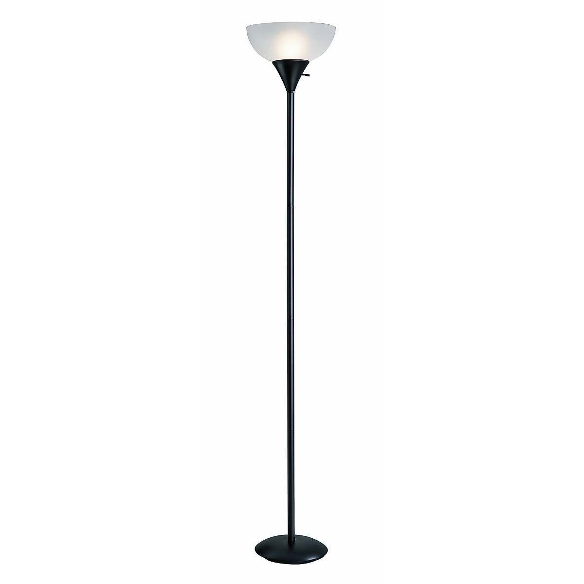 Normande Lighting JS1-161 Torchiere Floor Lamp, Black,White
