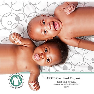 100% Organic Cotton Fitted Sheets for Graco Pack n Play, Babyletto, Pamo Babe, Hiccapop, Dream on Me, Evenflo, Baby Trend, Hygge Hush Portable/Mini Crib/Playards, Beka Bedside Bassinet 2 Pk