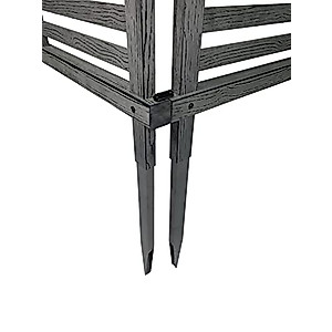 Enclo Privacy Screens EC18013 4.5ft H x 3ft W Alpine Outdoor Privacy Fence Panel Screen No Dig WoodTek Vinyl Kit (2 Panels), Charcoal