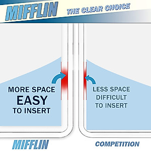 Mifflin-USA 4x6 Inch Plastic Card Holder and Lanyard Set (Black Lanyards, Clear XXL Pouch, 5 Pack), Lanyard and ID Passport Holder Set, Extra Large Name Badge Card Holder with Lanyards