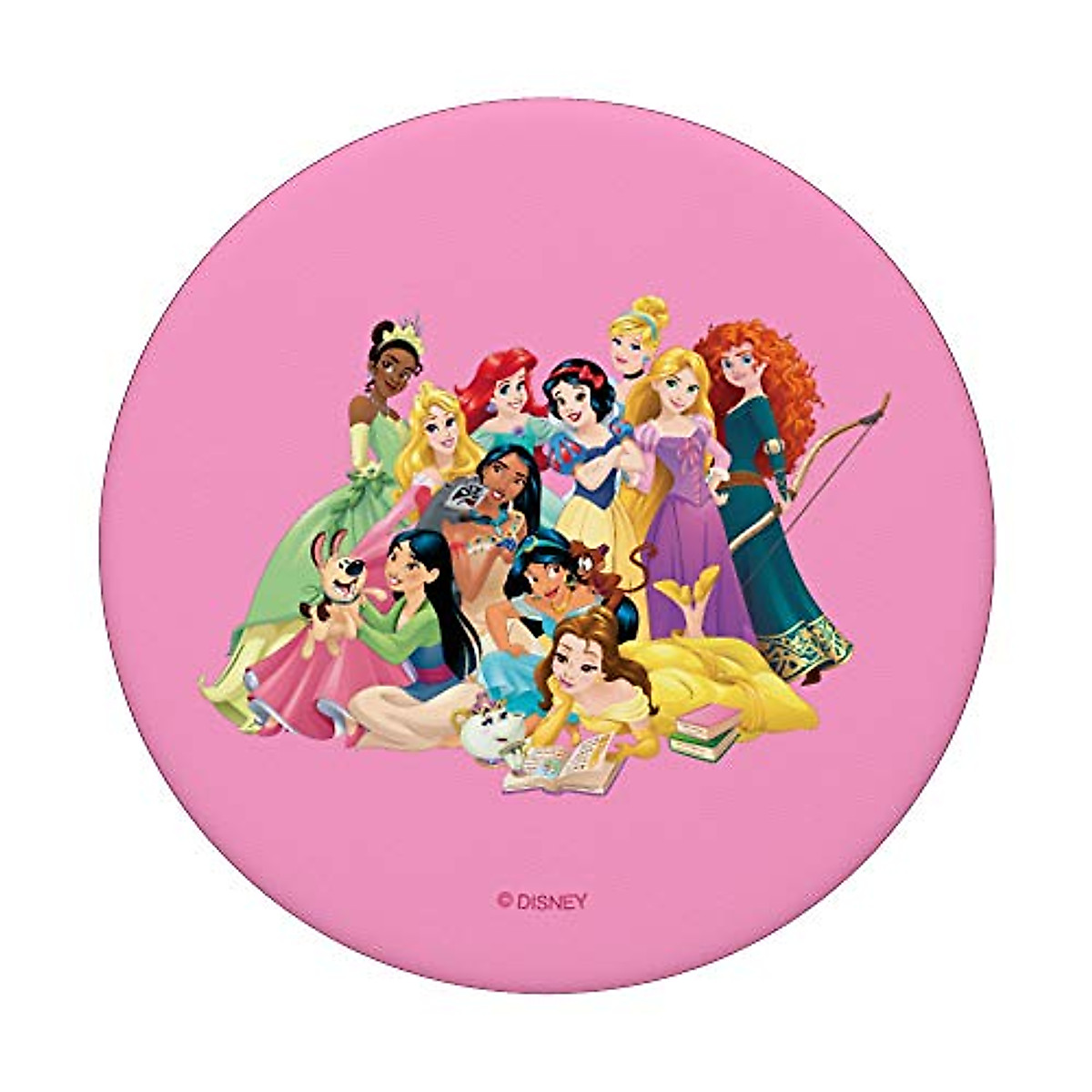 Disney Princesses Group Photo in Pink PopSockets PopGrip: Swappable Grip for Phones & Tablets