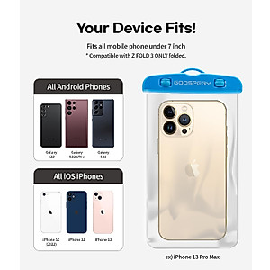 GOOSPERY [2-Pack] Universal Waterproof Phone Pouch, Underwater Cellphone Dry Case Beach Bag Compatible with iPhone 14 13 12 11 Pro Max Mini Xs XR, Galaxy S23 S22 S21 S20 Ultra Note20 up to 6.8"