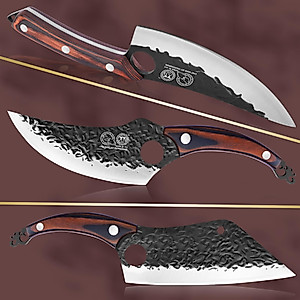 XYJ Professional Chef Knife Set with Bag Japanese Kitchen Knives Serbian Meat Cleaver for Camping Outdoor