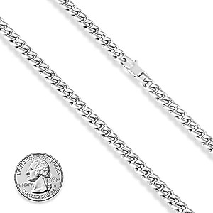 MHnicesoul Men Chunky Miami Cuban Chain Necklace, 4/6/8/10/14mm Width, 16/18/20/22/24/26/28/51inch Length, Gold Plated/Stainless Steel with Gift Box