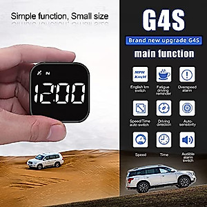 Head Up Display Car Universal Digital GPS Speedometer with Speed MPH, Compass Driving Direction, Fatigue Driving Reminder, Overspeed Alarm Trip Meter, for All Vehicle iKiKin G4S