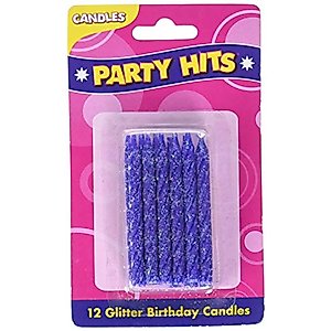 Oasis Supply Glitter Birthday Candles, 2.25-Inch, Purple