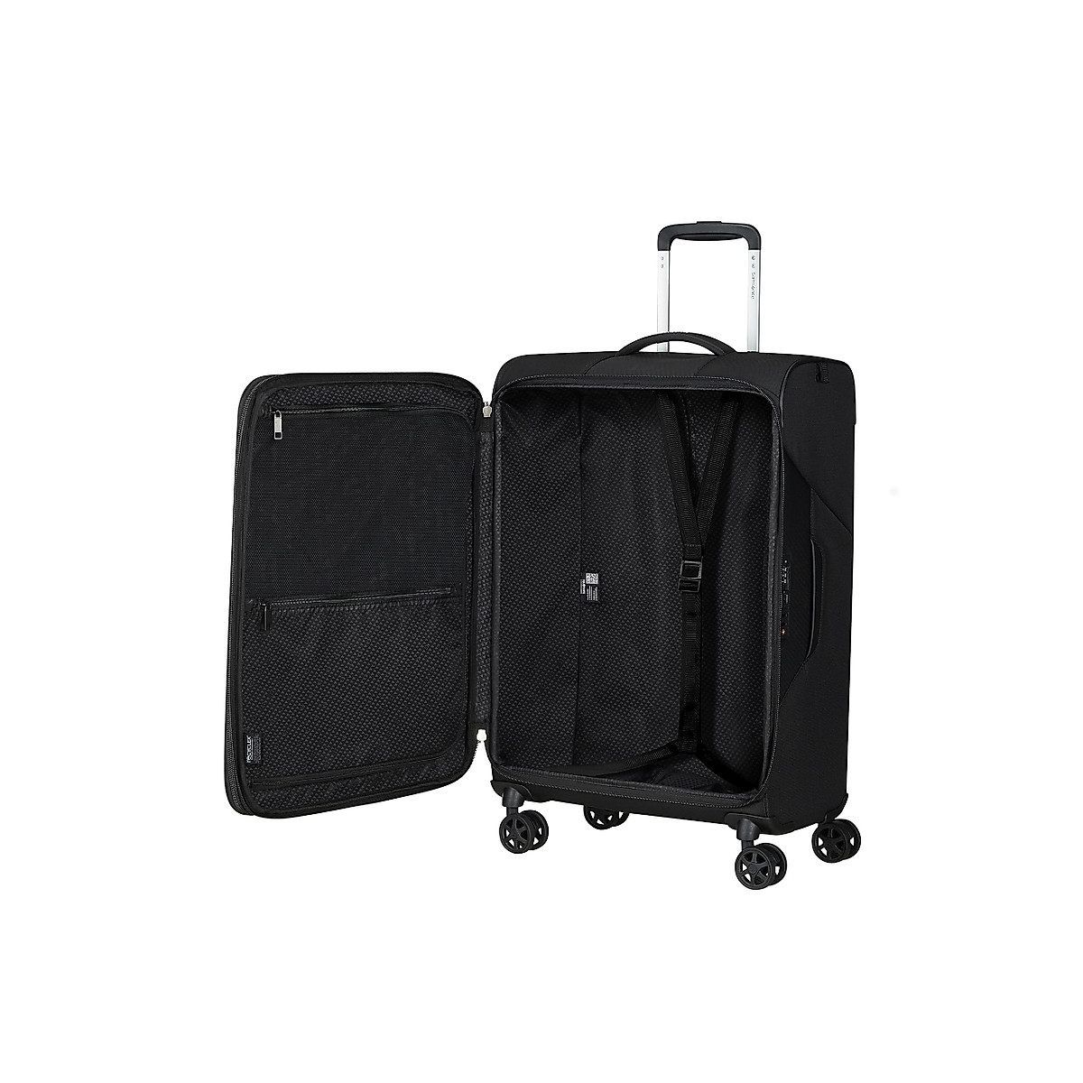 Samsonite Suitcase, Black (Black), Spinner M (66 cm-67/73 L)