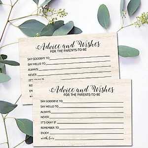 TENTADO Advice and Wishes for The Mom-to-Be, Baby Advice Cards for New Mom, Perfect for Baby Shower, Baby Shower Game Activities Ideas, New Mom Gifts, Pack of 50, 4x6 Inch