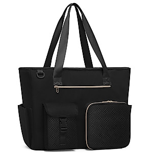 Fasrom XXL Utility Tote Bag for Women with 15.6 inches Laptop Compartment, Extra Large Teacher Bag to Hold Supplies and More, Black (Patent Design)