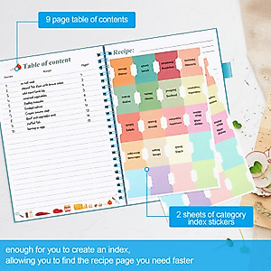 PECULA Recipe Book, Recipe Book to Write In Your Own Recipes, Blank Recipe Book, Recipe Notebook, Recipe Journal Hold 170 Recipes