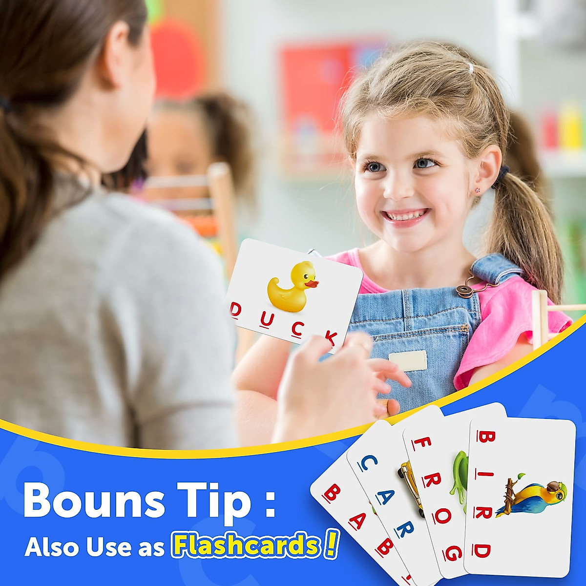 Learning Games for Kids Ages 3-8, Matching Letter Game for Kids Toys Ages 3-8 Educational Toys for 3-8 Year Olds Boys Girls Halloween Birthday Party Xmas Easter Gifts for 3-8 Year Olds Boys Girls Blue