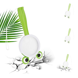 Children Handheld Magnifying Glass for Student Kids Exploring Nature, Scientific Experiment Insect Animal Plant Leaves Observation Reading (Frog Style 1Pcs)