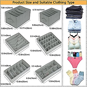 MUIRK Wardrobe Clothes Organizer for Folded Clothes,7Pack Closet Organizers and Storage,Dresser Drawer Organizers for Clothing,Washable Fabric Drawer Organizer Dividers Storage Bins